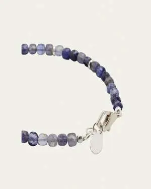 JAN LESLIE Gemstone Skull Beaded Bracelet - Rutilated