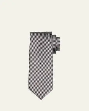 TOM FORD Houndstooth Pattern Tie - Violet Mul