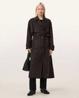 ALLSAINTS Linnie Lightweight Trench Coat - Brown