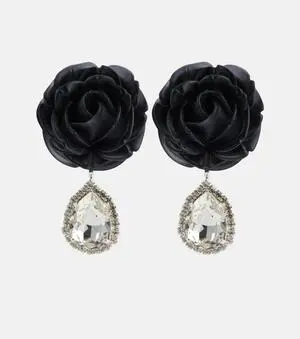 Magda Butrym Mini Rose Crystal-embellished Drop Earrings - Black