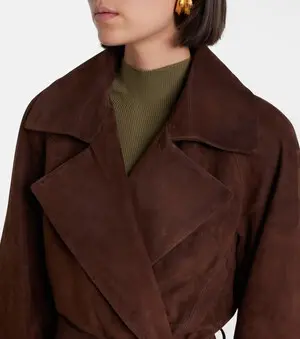 Nour Hammour Althea Suede Wrap Coat
