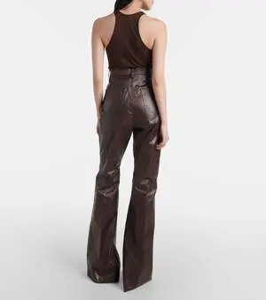 Rick Owens High-rise Coated Canvas Straight Pants