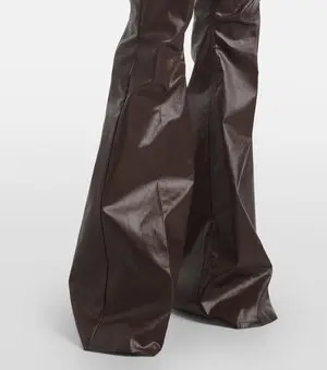 Rick Owens High-rise Coated Canvas Straight Pants