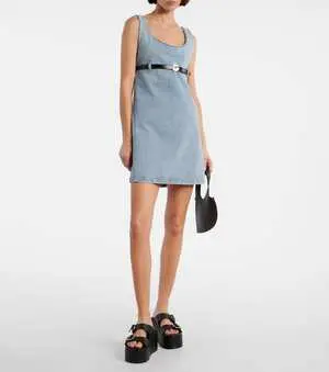 Coperni Belted Mini Denim Dress