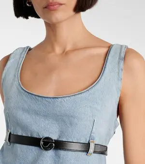Coperni Belted Mini Denim Dress - Blue
