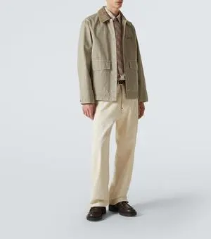 Burberry Embroidered Cotton Twill Field Jacket - Beige