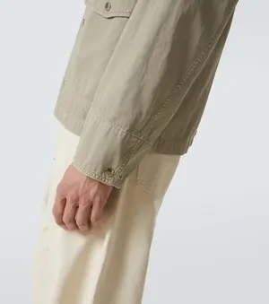 Burberry Embroidered Cotton Twill Field Jacket - Beige