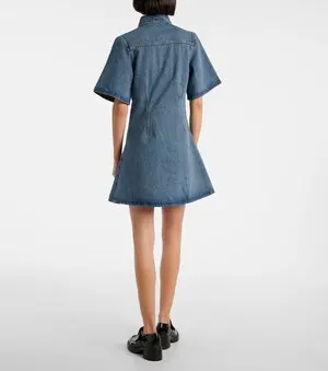 AMI Paris De Cœur Denim Shirt Dress