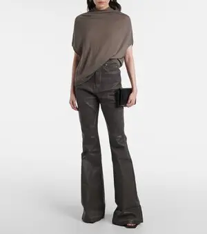 Rick Owens Wool Turtleneck Top - Grey