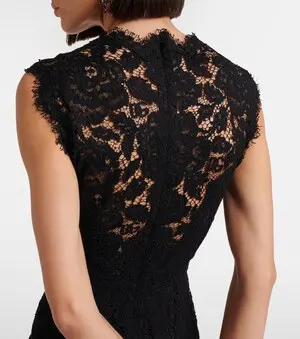 Dolce & Gabbana Lace Midi Dress - Black
