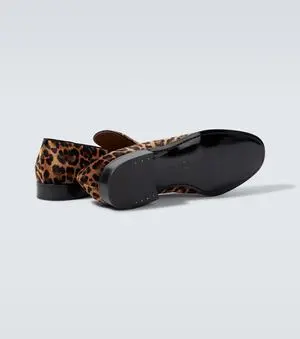 GIANVITO ROSSI Leopard-print Loafers - Brown