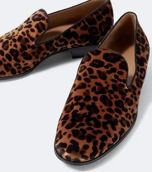 GIANVITO ROSSI Leopard-print Loafers - Brown