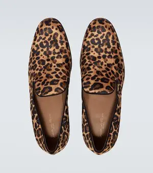 GIANVITO ROSSI Leopard-print Loafers - Brown