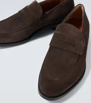 Zegna Suede Penny Loafers - Brown