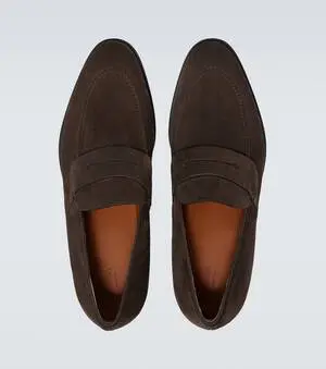 Zegna Suede Penny Loafers - Brown