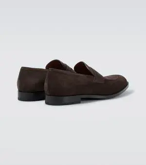Zegna Suede Penny Loafers - Brown