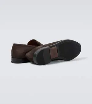 Zegna Suede Penny Loafers - Brown