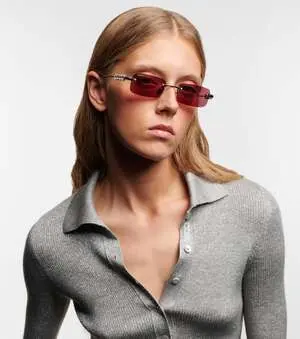 Gucci Logo Embellished Rectangular Sunglasses