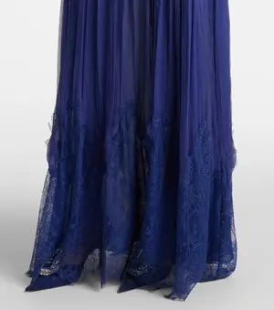 Costarellos Renia Chantilly Lace Gown - Blue