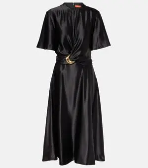 Altuzarra Belted Silk Satin Midi Dress