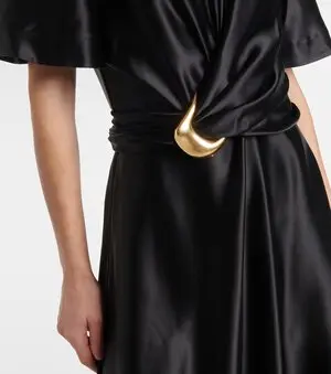 Altuzarra Belted Silk Satin Midi Dress