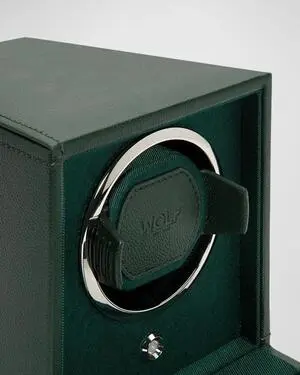 Wolf Cub Single Watch Winder With Cover - Medium Green
