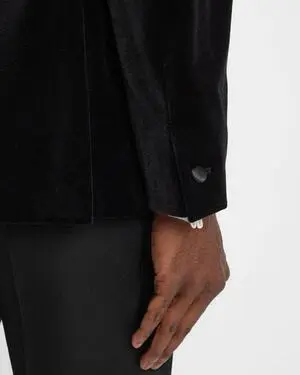 REISS Apos;s Ace Velvet Satin-trim Blazer - Black