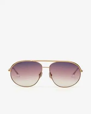 Isabel Marant Tymo Aviator Sunglasses - Pink Gold/gray Pk Be S