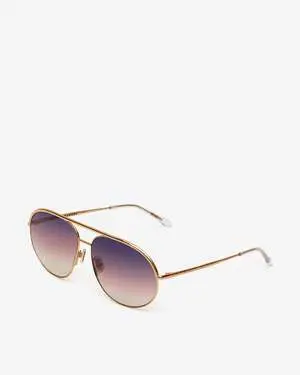 Isabel Marant Tymo Aviator Sunglasses - Pink Gold/gray Pk Be S