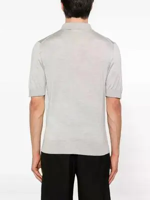 Dolce & Gabbana Logo-embroidered Silk Polo Shirt - Grey