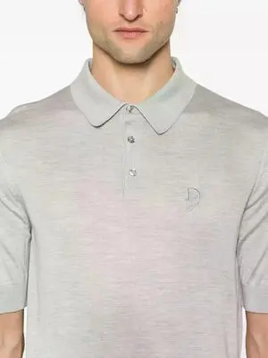 Dolce & Gabbana Logo-embroidered Silk Polo Shirt - Grey