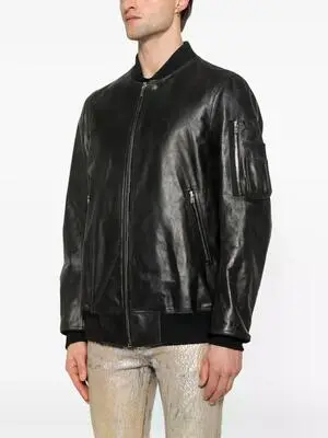 Rick Owens Leather Bomber Jacket