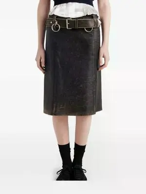 Prada Leather Mini Skirt