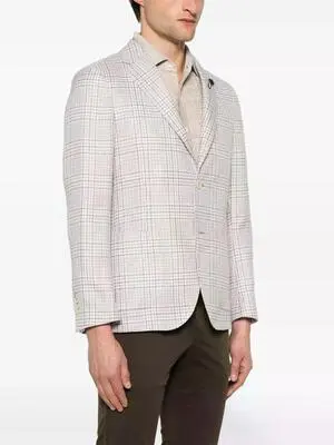 LARDINI Brooch-detail Blazer - Neutrals