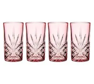 GODINGER Dublin Crystal Blush Highball, Set Of 4 - One-color