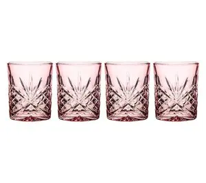 GODINGER Dublin Crystal Blush Double Old Fashion Set Of 4 - One-color