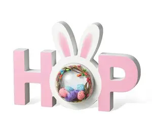 GLITZHOME 10'l Easter Wooden Hop Table Decor