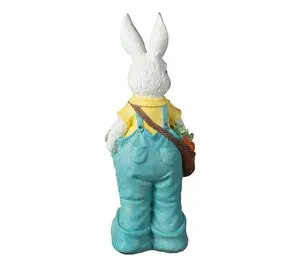 GLITZHOME 17.25'h Easter Bunny With Carrot Sack Table Decor