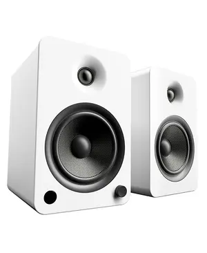 KANTO Yu6 Powered Bookshelf Speakers With Built-in Bluetooth Pair - Matte White
