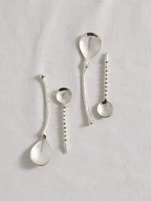 ALIGHIERI The Totemic Devotion Set Of Four -plated Dessert Spoons - Silver