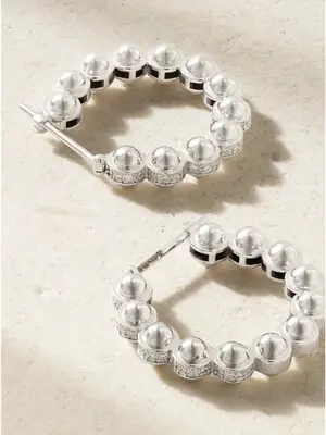 L’ATELIER NAWBAR The Atom 18-karat White Gold Diamond Hoop Earrings