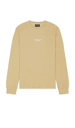 THE HUNDREDS Rich Logo Long Sleeve Tee In Beige - Khaki