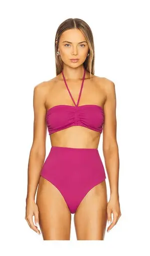 Susana Monaco Swim Drawstring Tube Top - Wild Berry