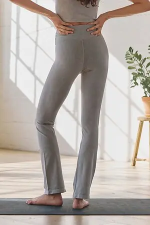 Free People Go To Smooth Straight Leg Pants - Washed Sage Stone