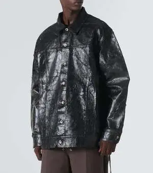 Rick Owens Coated Denim Jacket - Black