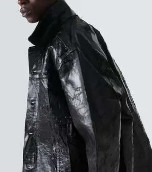 Rick Owens Coated Denim Jacket - Black