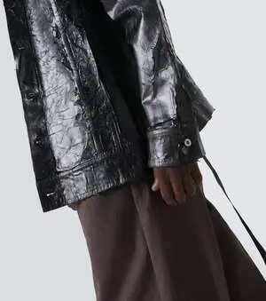 Rick Owens Coated Denim Jacket - Black