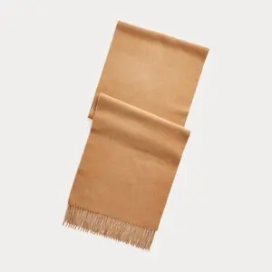 Ralph Lauren Fringe Cashmere Scarf Camel