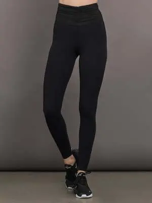 Carbon38 Ruched Mesh Legging In Melt - Black