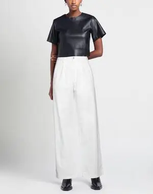 Denimist Cotton Gabardine Wide-leg Pants - White